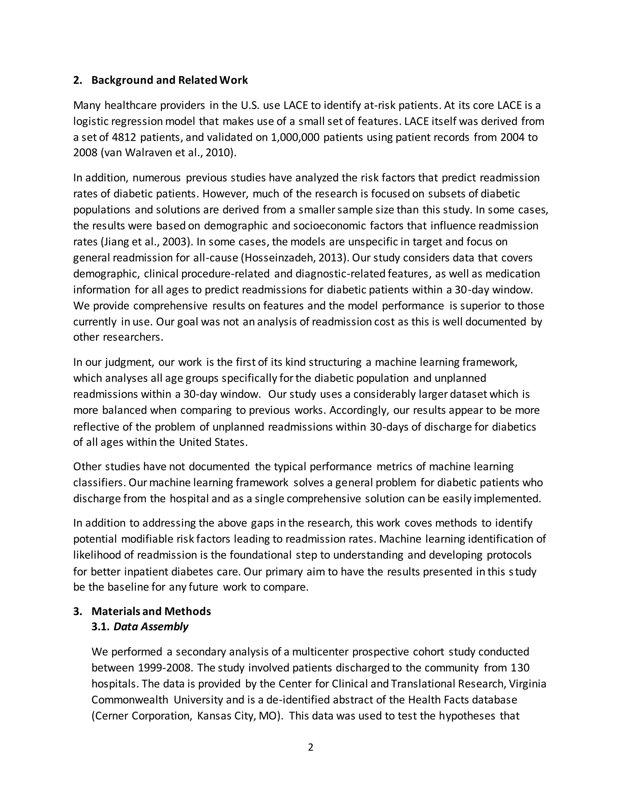 Predicting Diabetic Readmission Rates: Moving Beyond HbA1c | DOCX