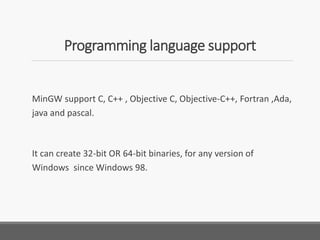 MinGw Compiler | PPTX | Computing | Technology & Computing