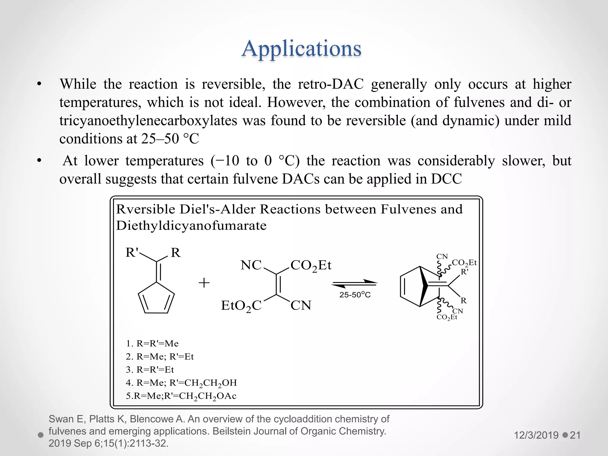 Cycloaddition of Fulvenes And Emerging Applications | PPTX