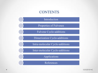 Cycloaddition of Fulvenes And Emerging Applications | PPTX