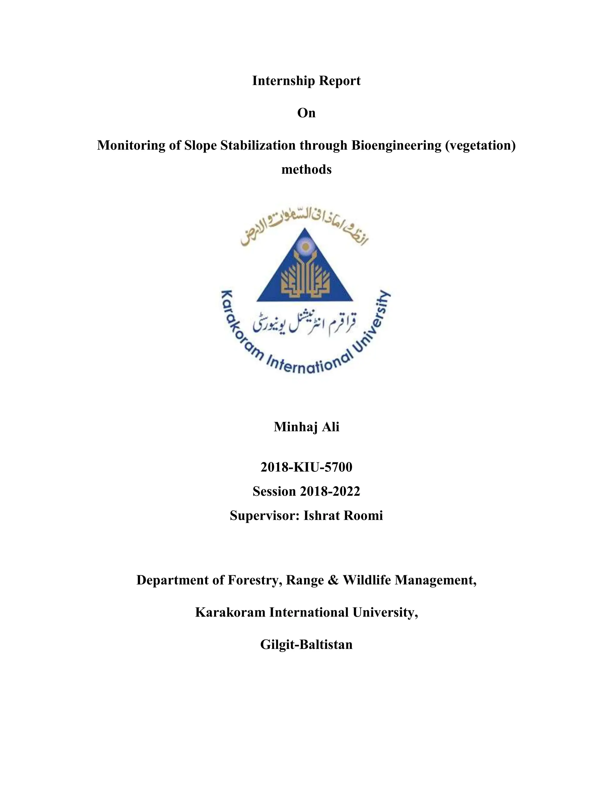 Slope Stabilisation through bio engineering (vegetation) case study in ...