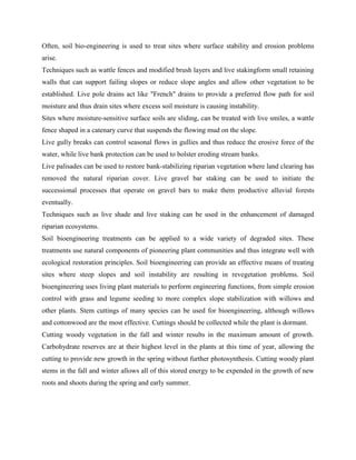 Slope Stabilisation through bio engineering (vegetation) case study in ...