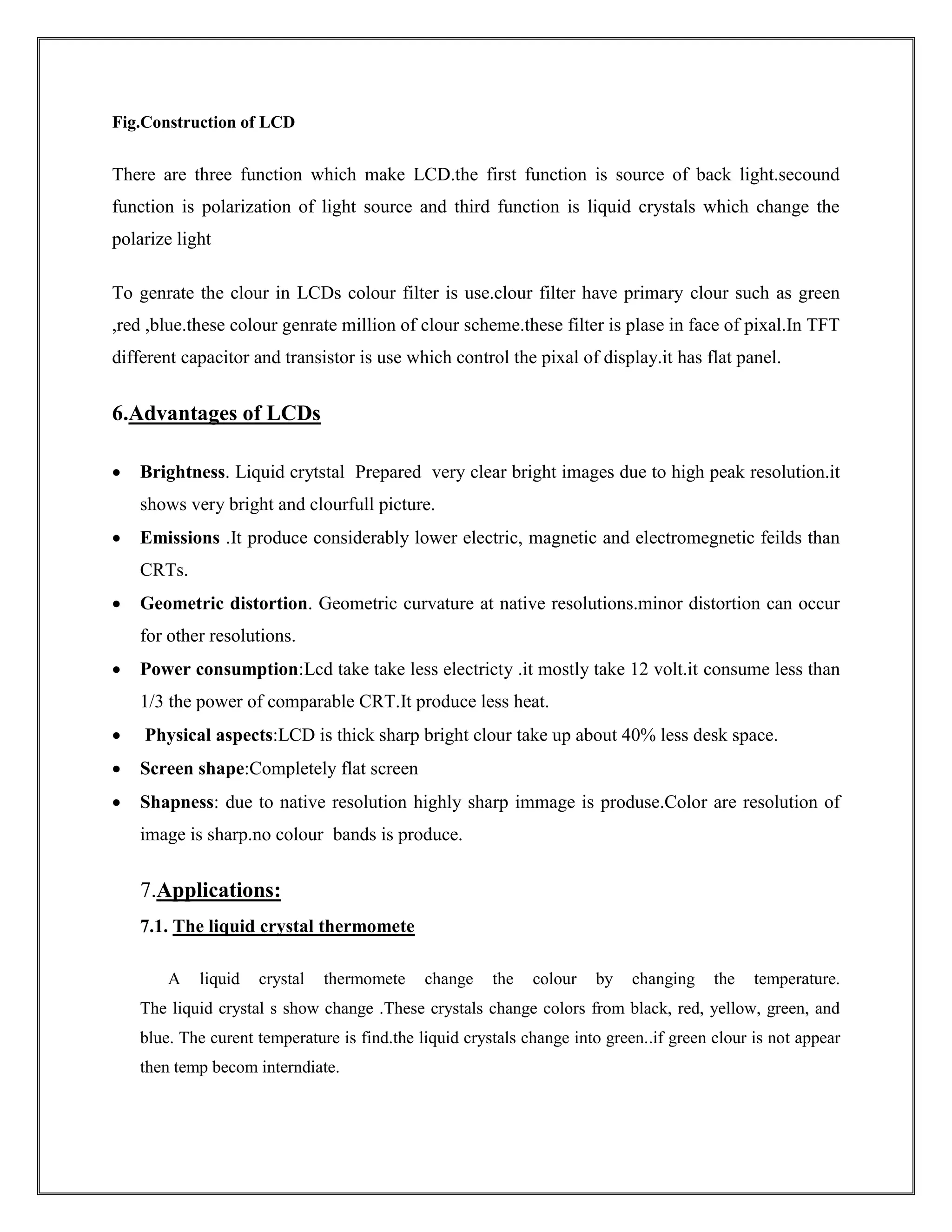 Liquid Crystals And Their Applications | DOCX