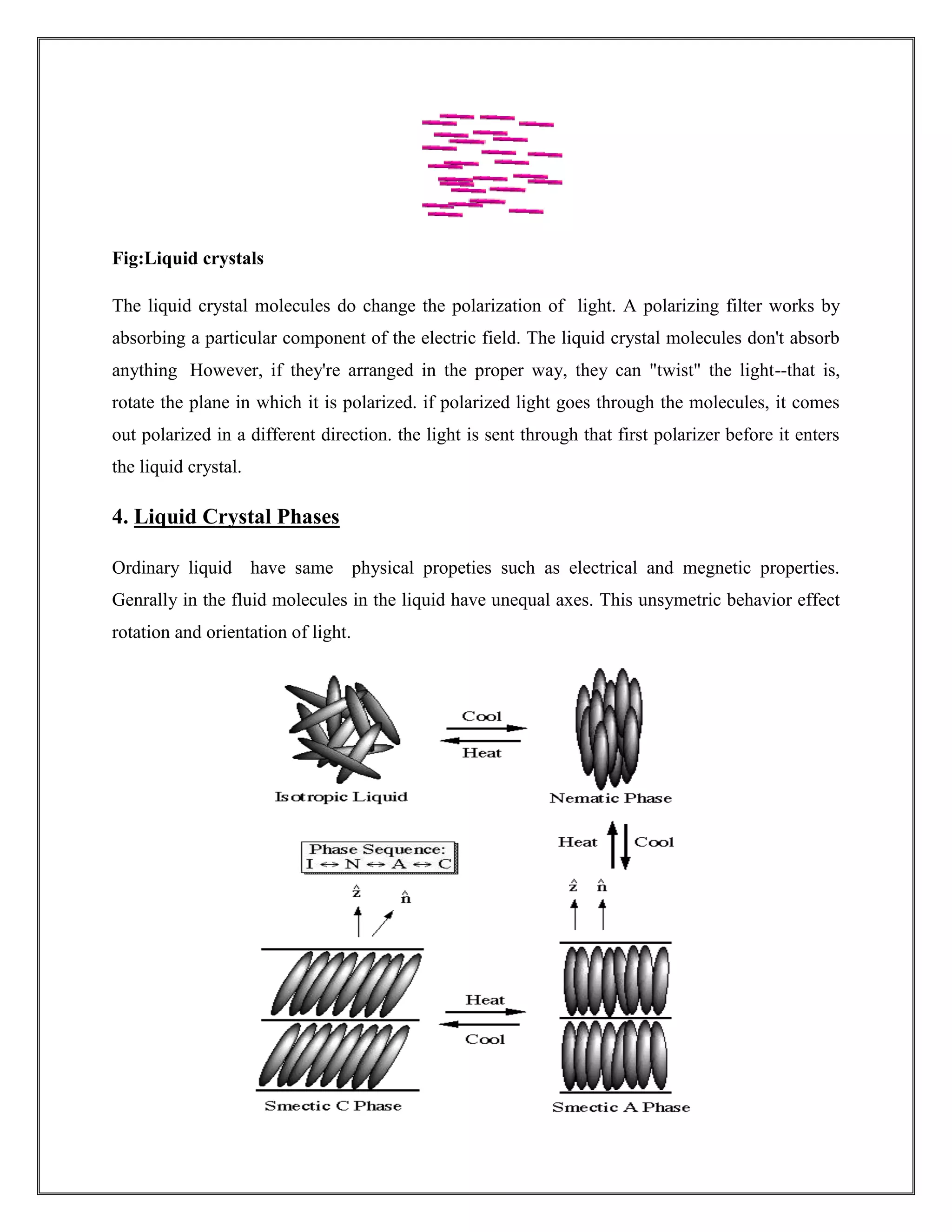 Liquid Crystals And Their Applications | DOCX