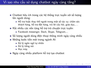Các bài toán xử lý ngôn ngữ tự nhiên trong phát triển hệ thống chatbot ...