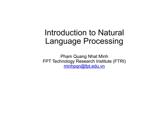 Introduction to natural language processing | PDF