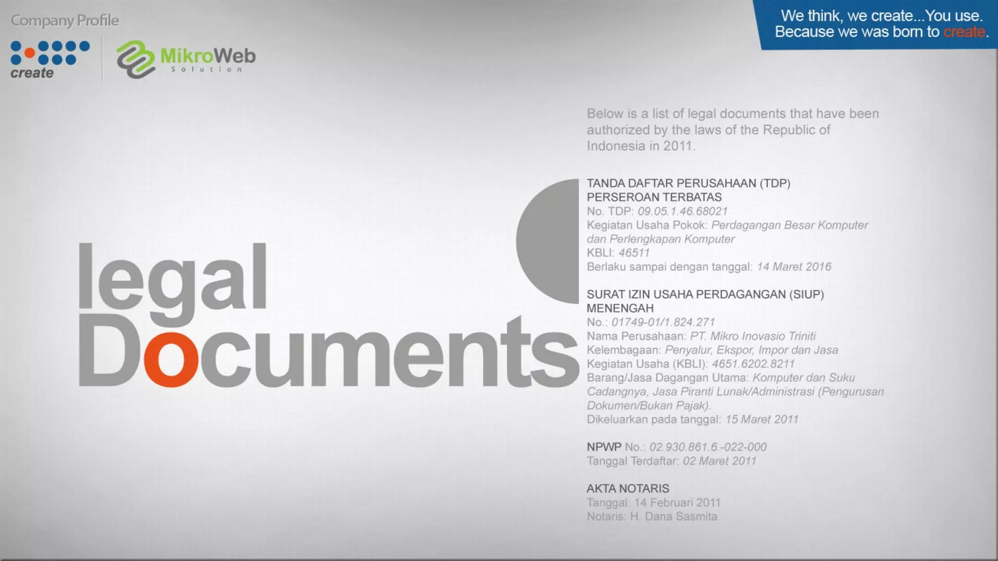 Mini Company Profile MIT and MW | PPT