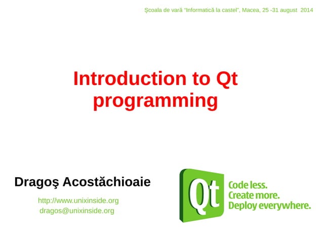 Introduction to Qt programming | PPT