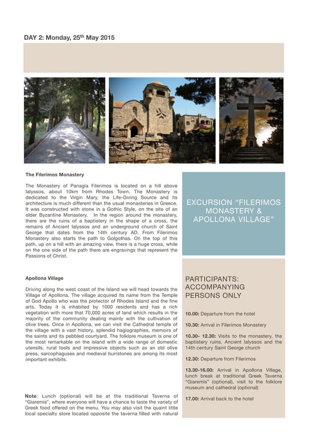 Mini excursions and outdoor activities programme | PDF