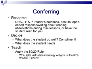 Mini-lesson and Conferences | PPT