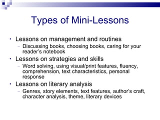 Mini-lesson and Conferences | PPT