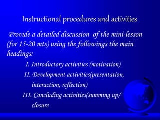 Mini lesson plan | PPTX