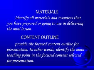 Mini lesson plan | PPTX