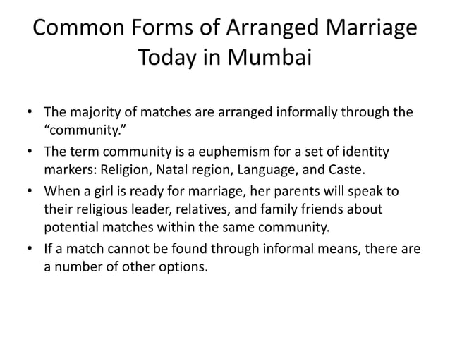 Mini Lecture on Arranged Marriage in India | PPTX | Dating | Family and ...