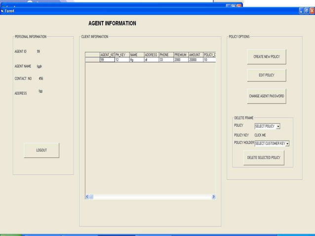INSURANCE DATABASE MANAGEMENT SYSTEM | PPTX | Databases | Computer Software and Applications
