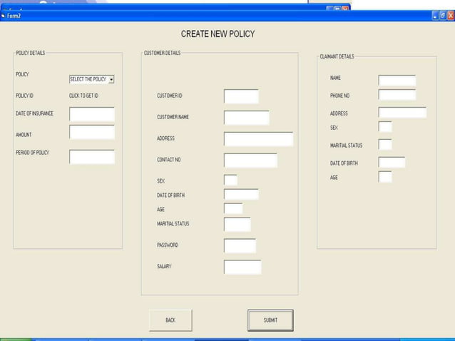 INSURANCE DATABASE MANAGEMENT SYSTEM | PPTX | Databases | Computer Software and Applications