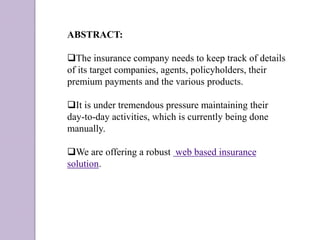 INSURANCE DATABASE MANAGEMENT SYSTEM | PPTX
