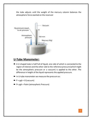 Pressure measuring Devices | DOCX