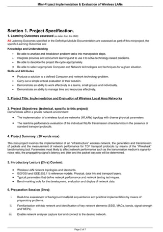 Mini Project- Implementation & Evaluation Of Wireless La Ns | DOC