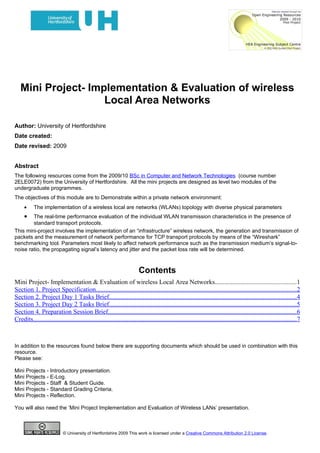 Mini Project- Implementation & Evaluation Of Wireless La Ns | PDF
