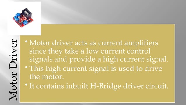mini project on self driving robot using l293d and arduino | PPT