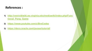 Pong Game using Java awt and swing | PPTX