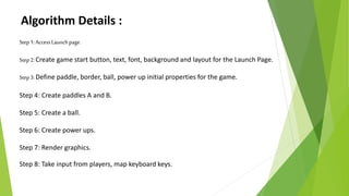 Pong Game using Java awt and swing | PPTX