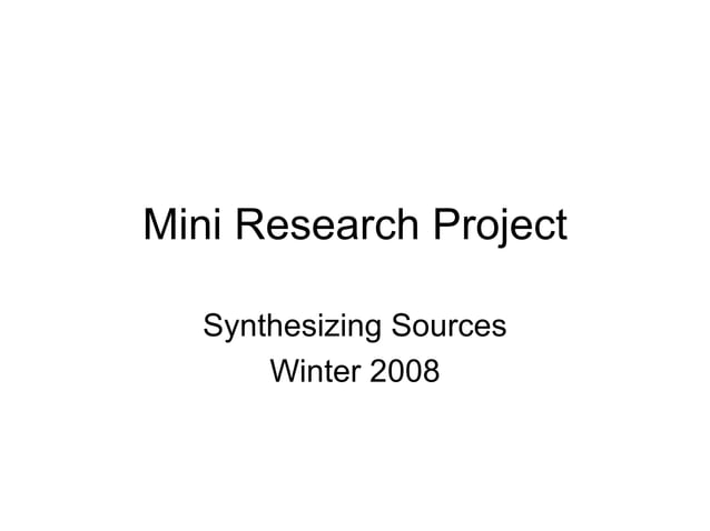 Mini Research Project | PPT
