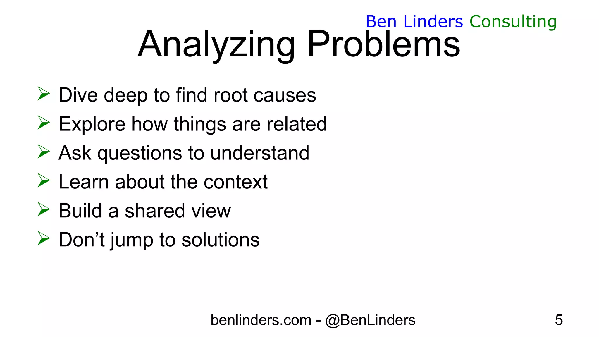 Mini workshop collaborative problem solving - OOP 2021 - Ben Linders | PPT