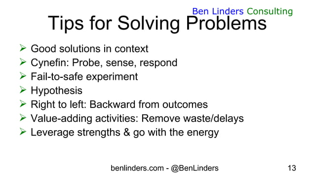 Mini workshop collaborative problem solving - OOP 2021 - Ben Linders | PPT