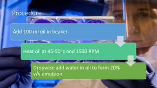 basics of ionic liquids and emulsions | PPT