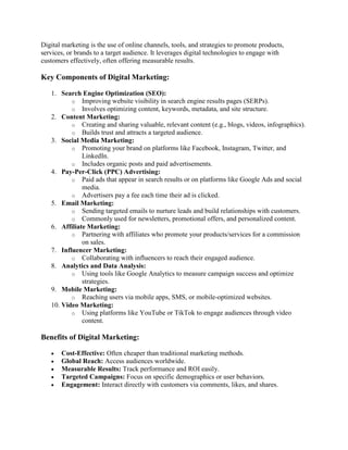 Digital Marketing: Unlocking the Future of Business Growth | PDF