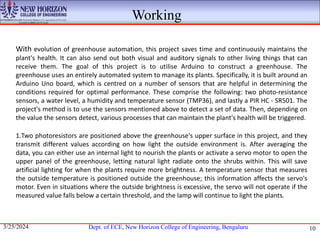 Autonomous green house project implementation | PPTX