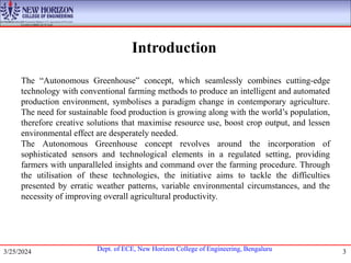 Autonomous green house project implementation | PPTX