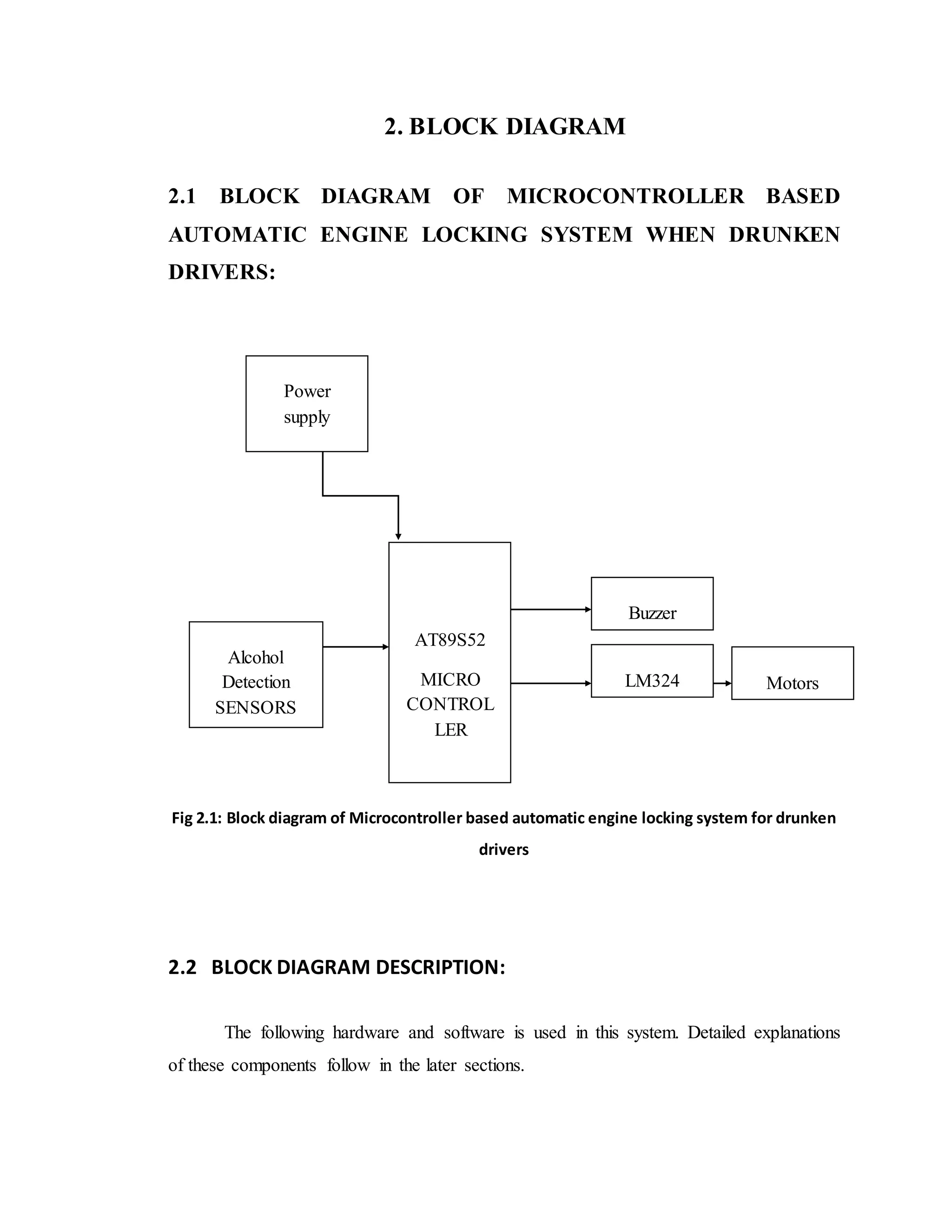 Microcontroller based automatic engine locking system for drunken ...
