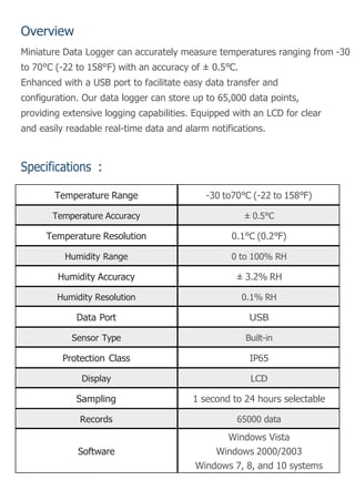 Miniature-Data-Logger-LB-11MDL.pdf equipment | PDF