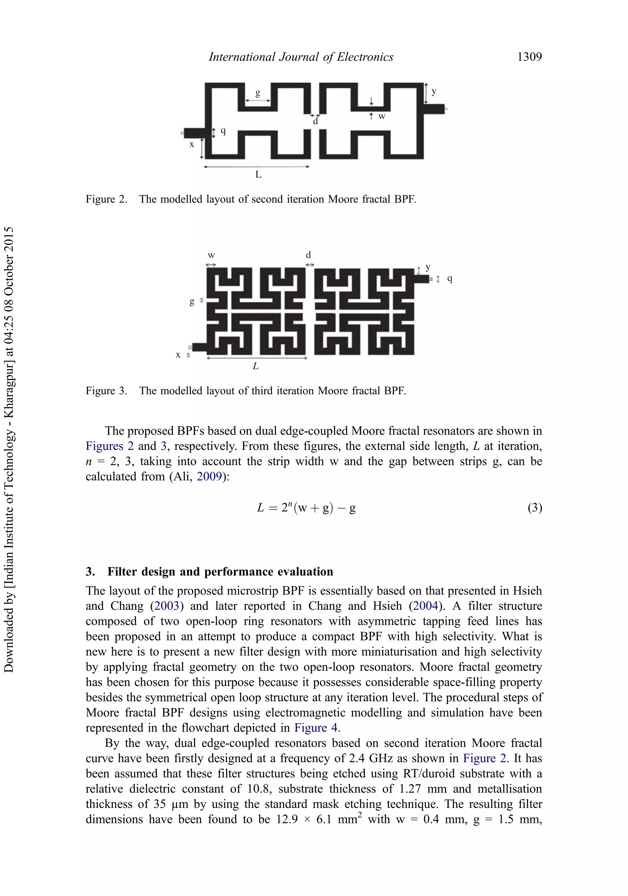 Miniaturised microstrip bandpass filters based on moore fratal geometry | PDF