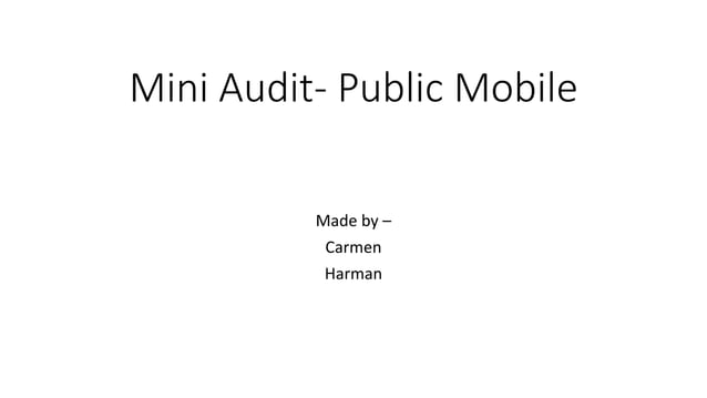 Mini audit public mobile | PPTX