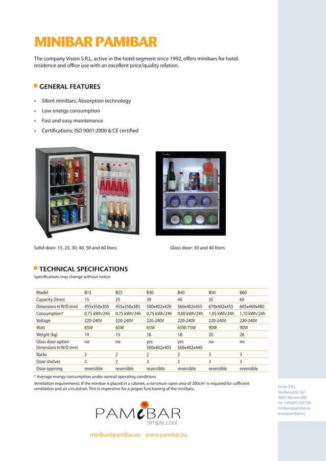 Minibar fridge | PDF | Home Appliances | Home & Garden