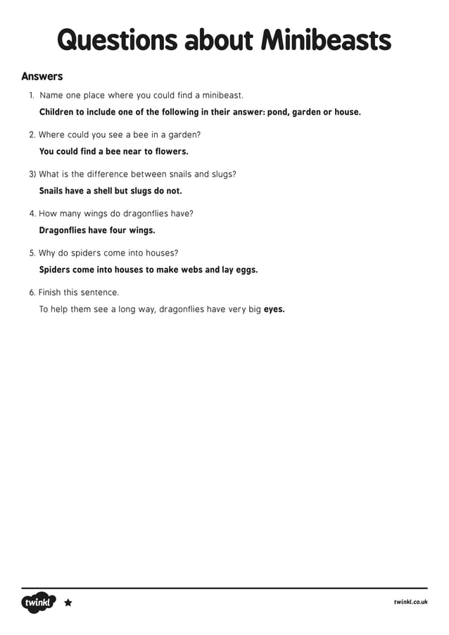 Minibeasts differentiated-reading-comprehension-activity-pages-1-3 | PDF