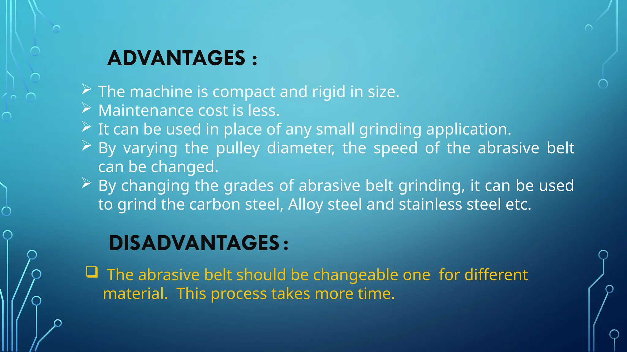 mini belt grinder project for final year | PPTX