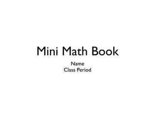 Mini book example | KEY