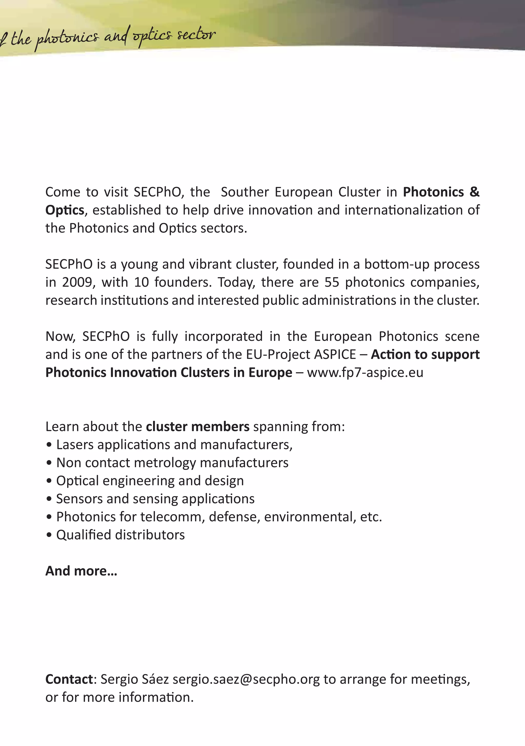 SECPhO mini catalog | PDF