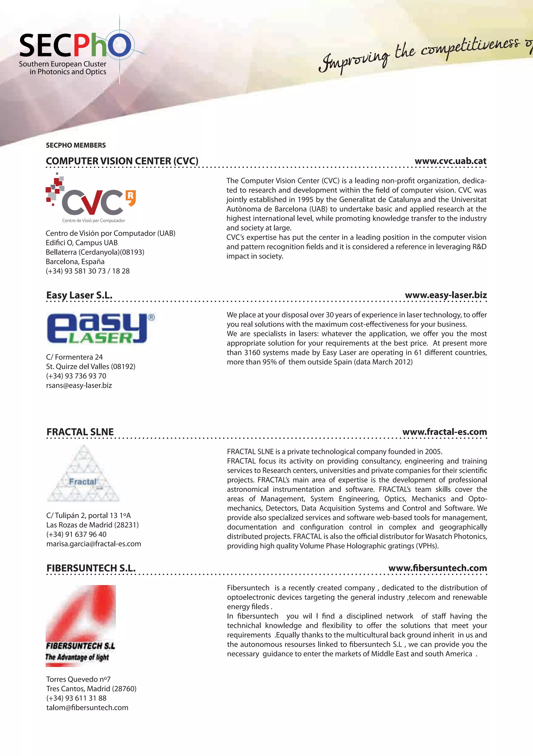 SECPhO mini catalog | PDF