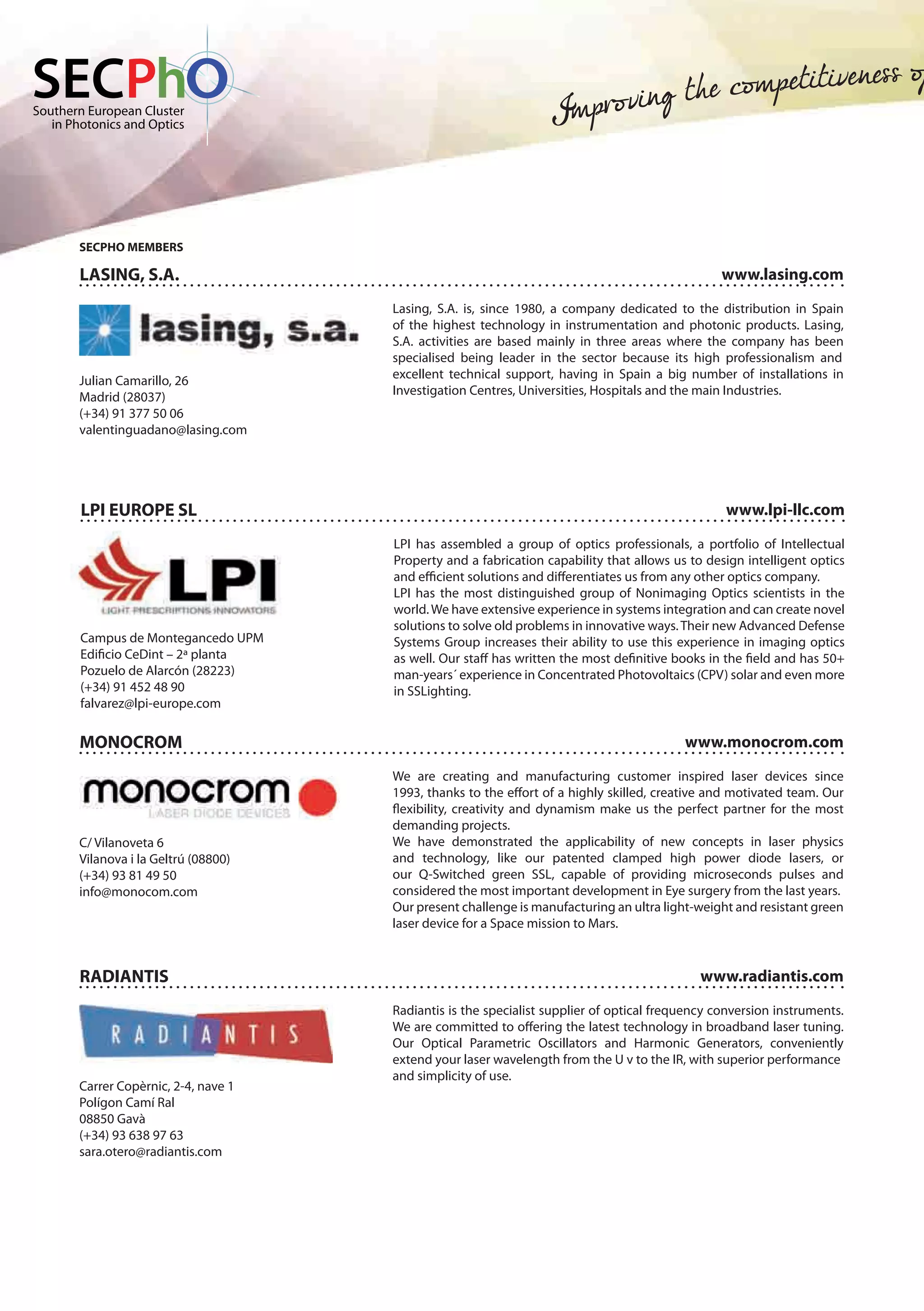 SECPhO mini catalog | PDF