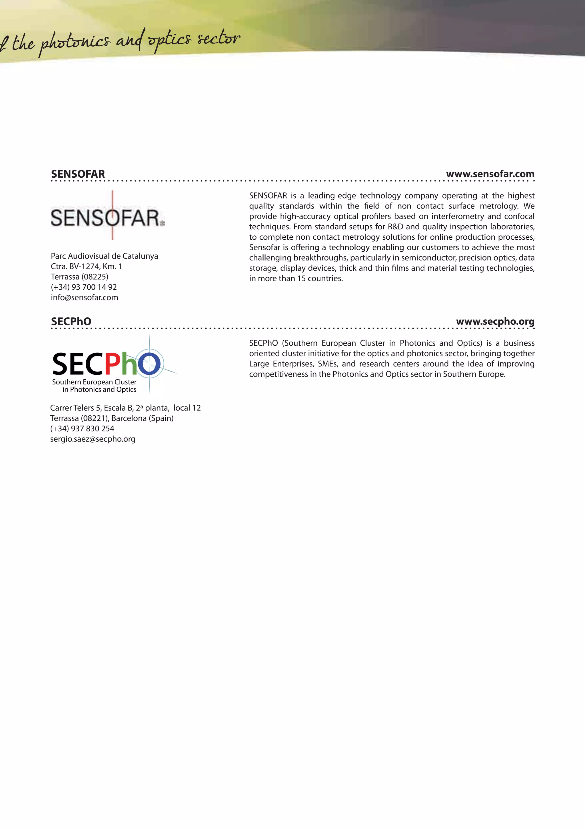 SECPhO mini catalog | PDF
