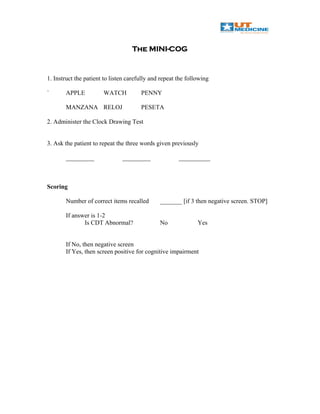 Mini cog | PDF