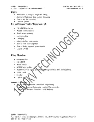 Mini ee 1 breathe to lamp operating Electrical engineering Mini ...