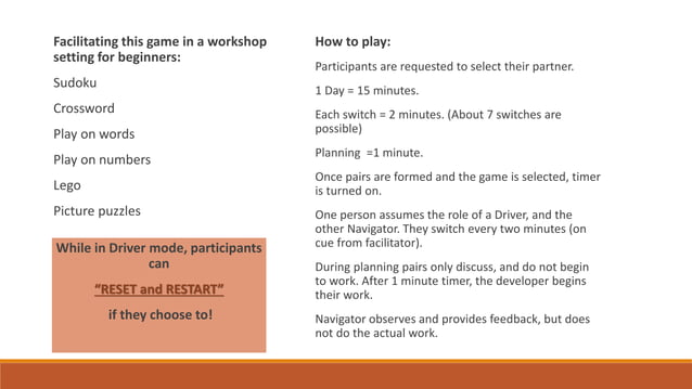 Mini exercises series game 4 - paired up in altitude | PPT