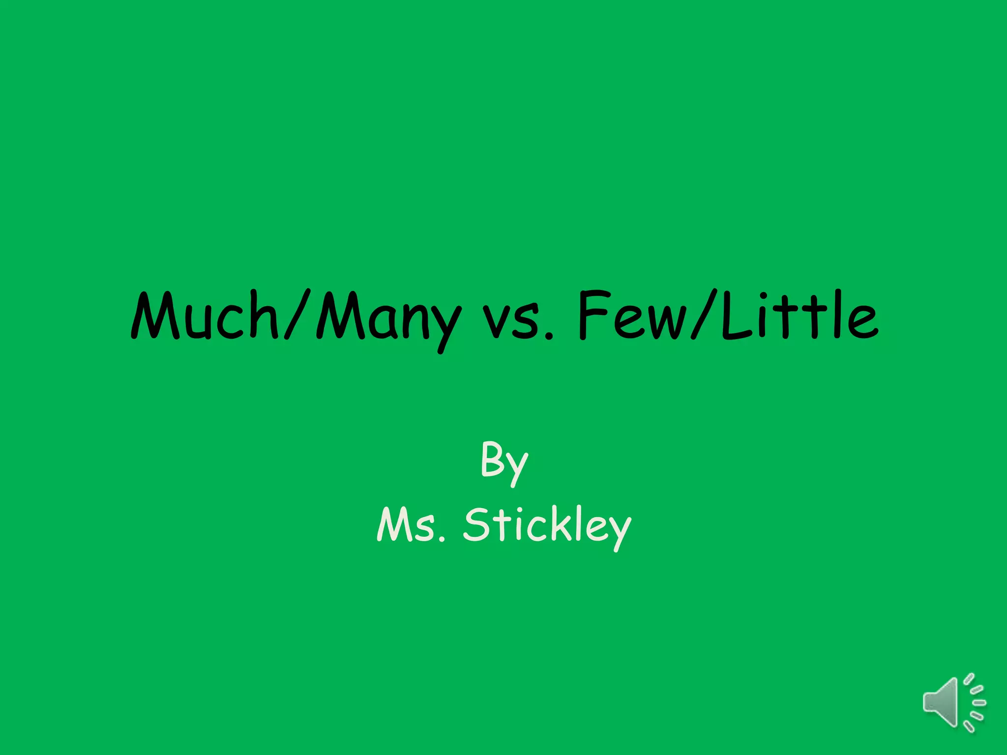 Mini grammar lesson much/many vs few/little | PPTX